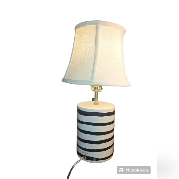kate spade | Other | Kate Spade Vguc Black White Striped Cylinder Table ...